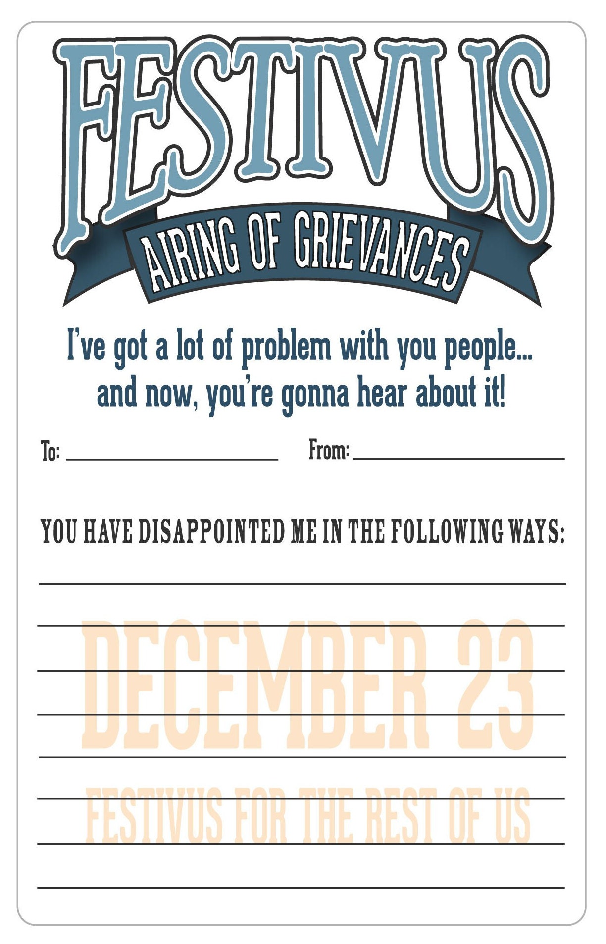 Airing of GRIEVANCES Form-digital Download-i've Got a Lot of Problems ...