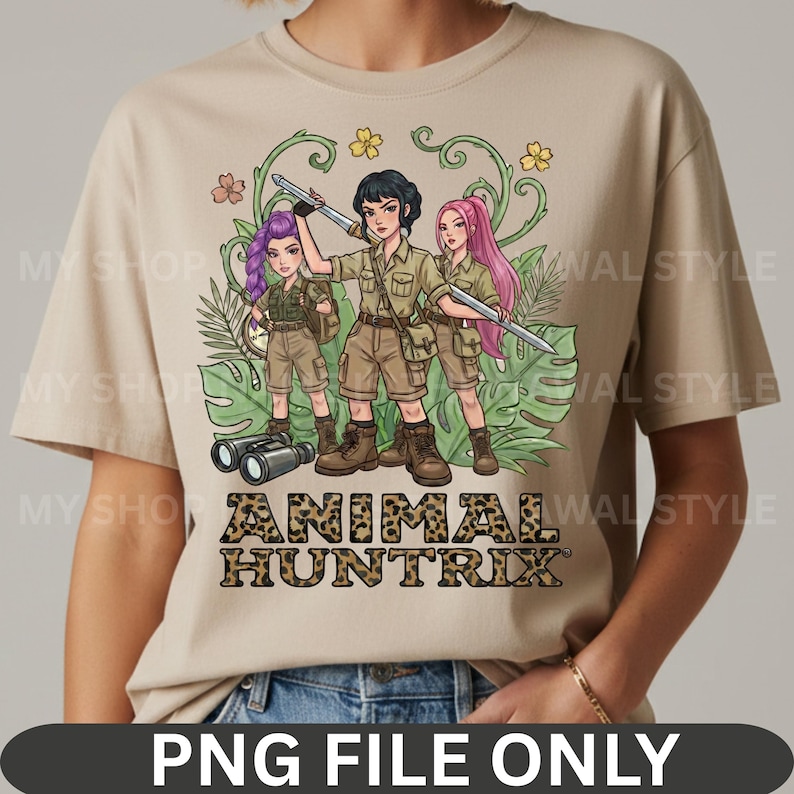 Animal Huntrix PNG & Kpop Fan Art - Demons Hunter Saja Girls Digital ...
