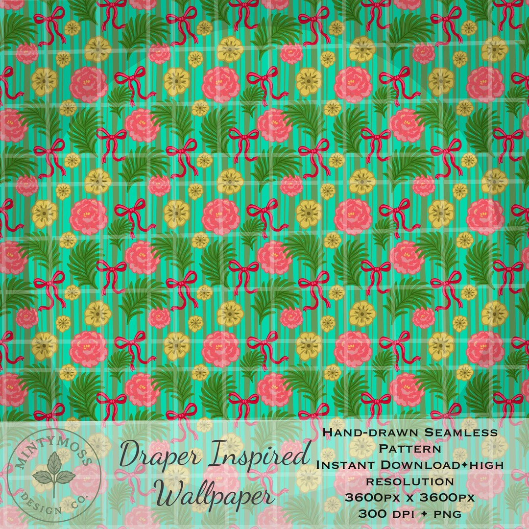 Draper Inspired Digital Seamless Pattern PNG | Digital Paper 12x12 ...