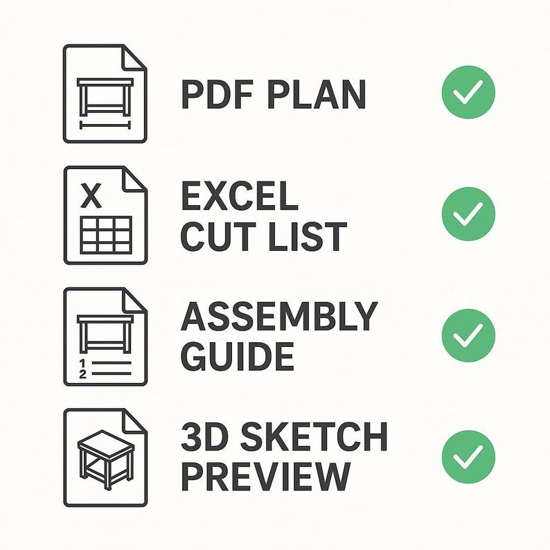 Custom Desk Plan PDF – Modern Workstation Blueprint | DIY Furniture ...