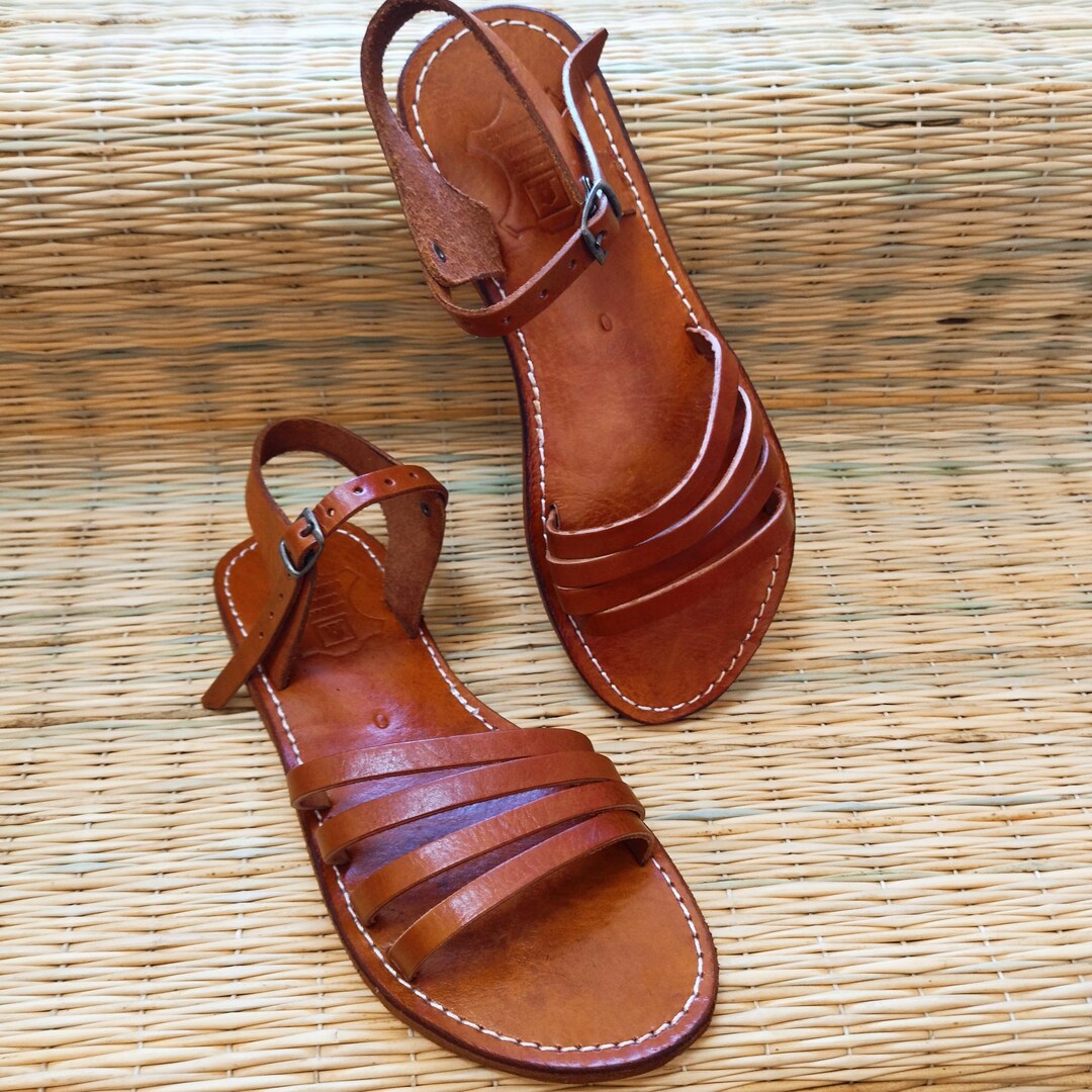 Handmade Leather Sandals for Women – Brown Moroccan Sandals ...