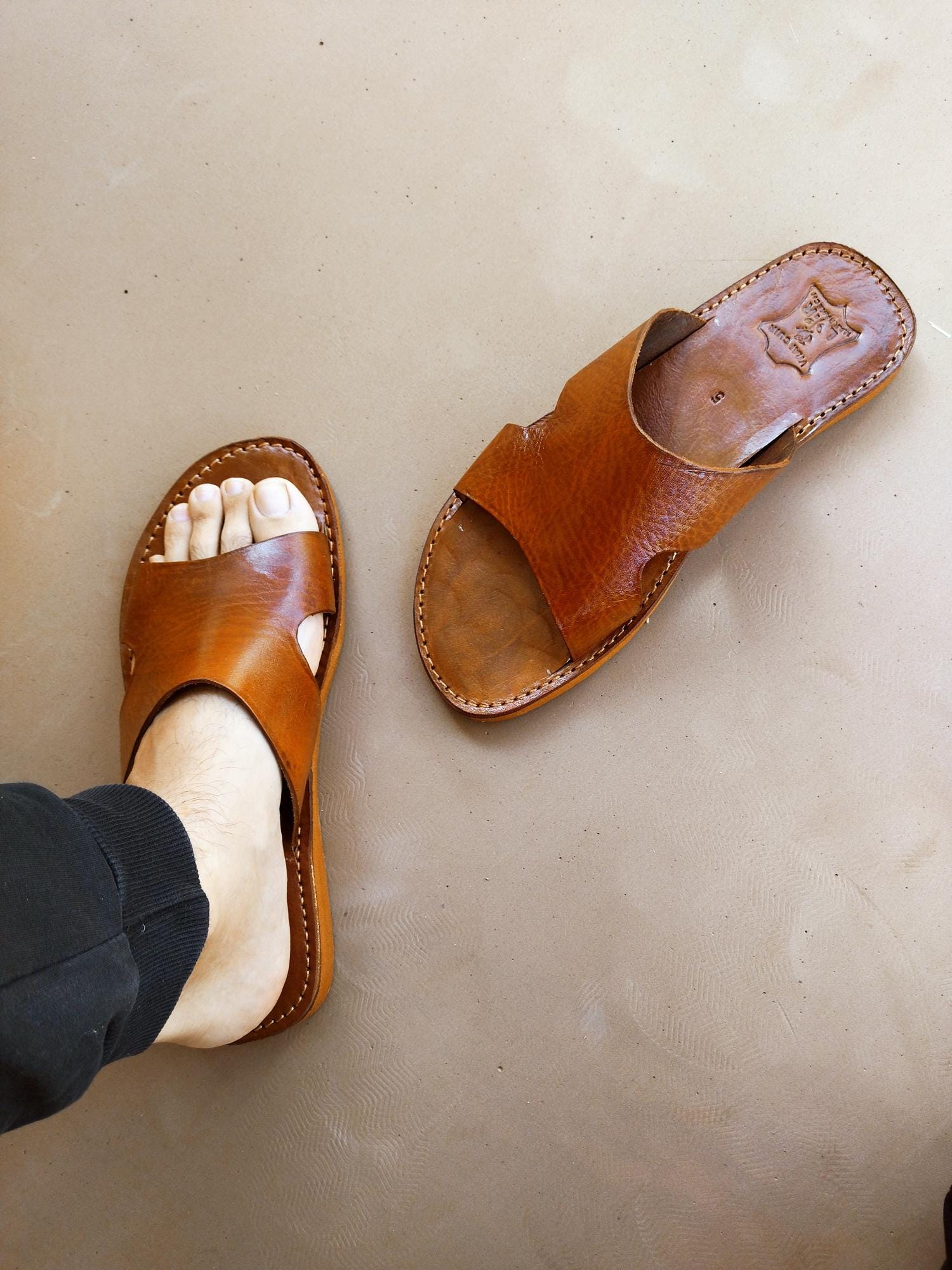 Handmade Moroccan Leather Sandals for Men: Classic Comfort in Genuine ...