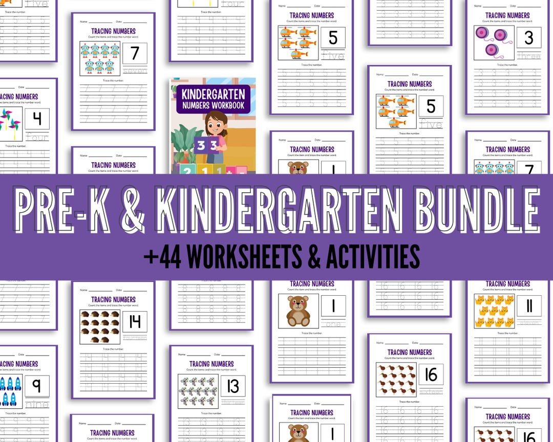 Kindergarten Math Numbers Workbook in Colourful - Etsy