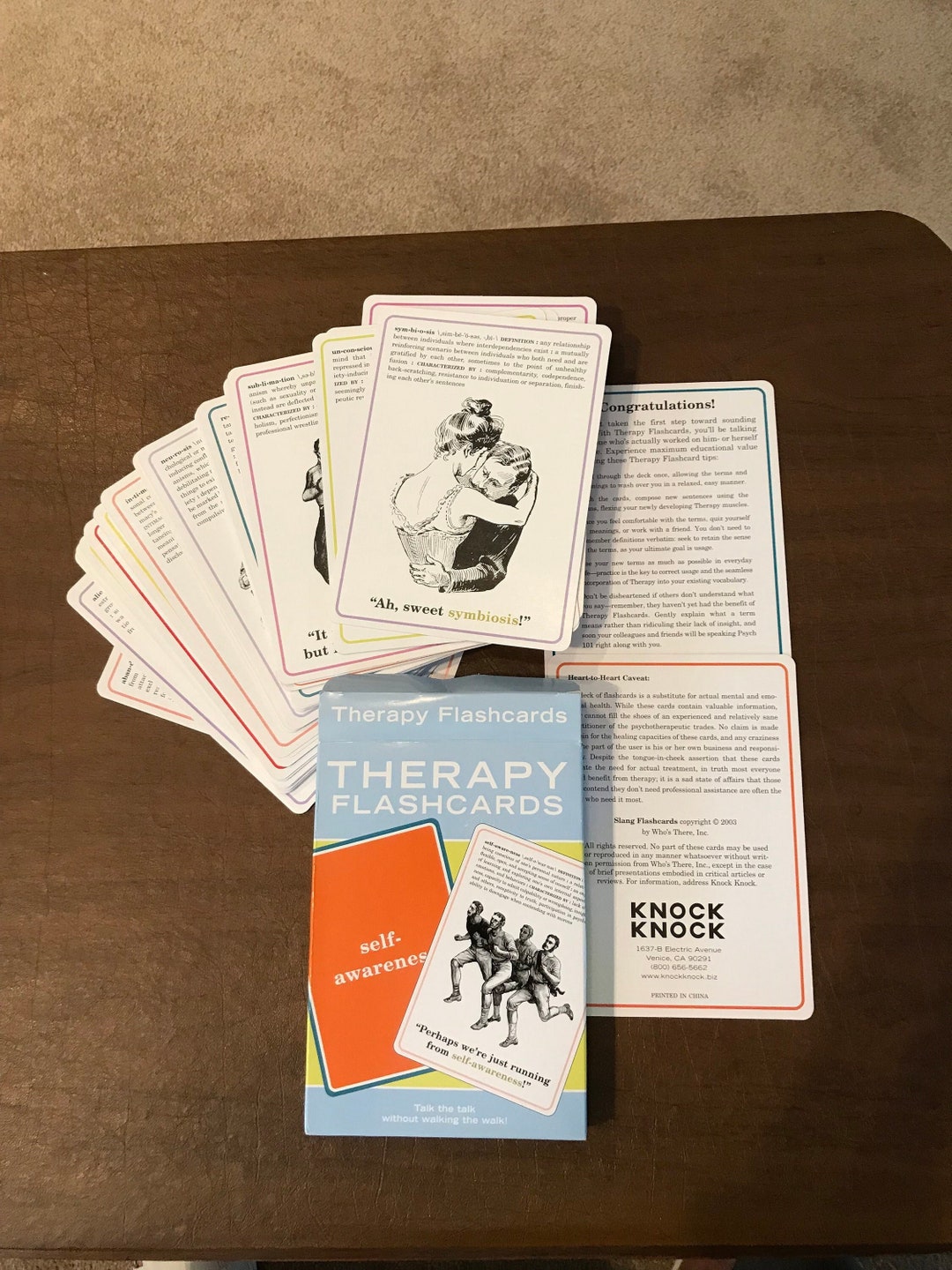 Novelty Set of 60 Illustrated Therapy Flashcards - Knock Knock Who's ...