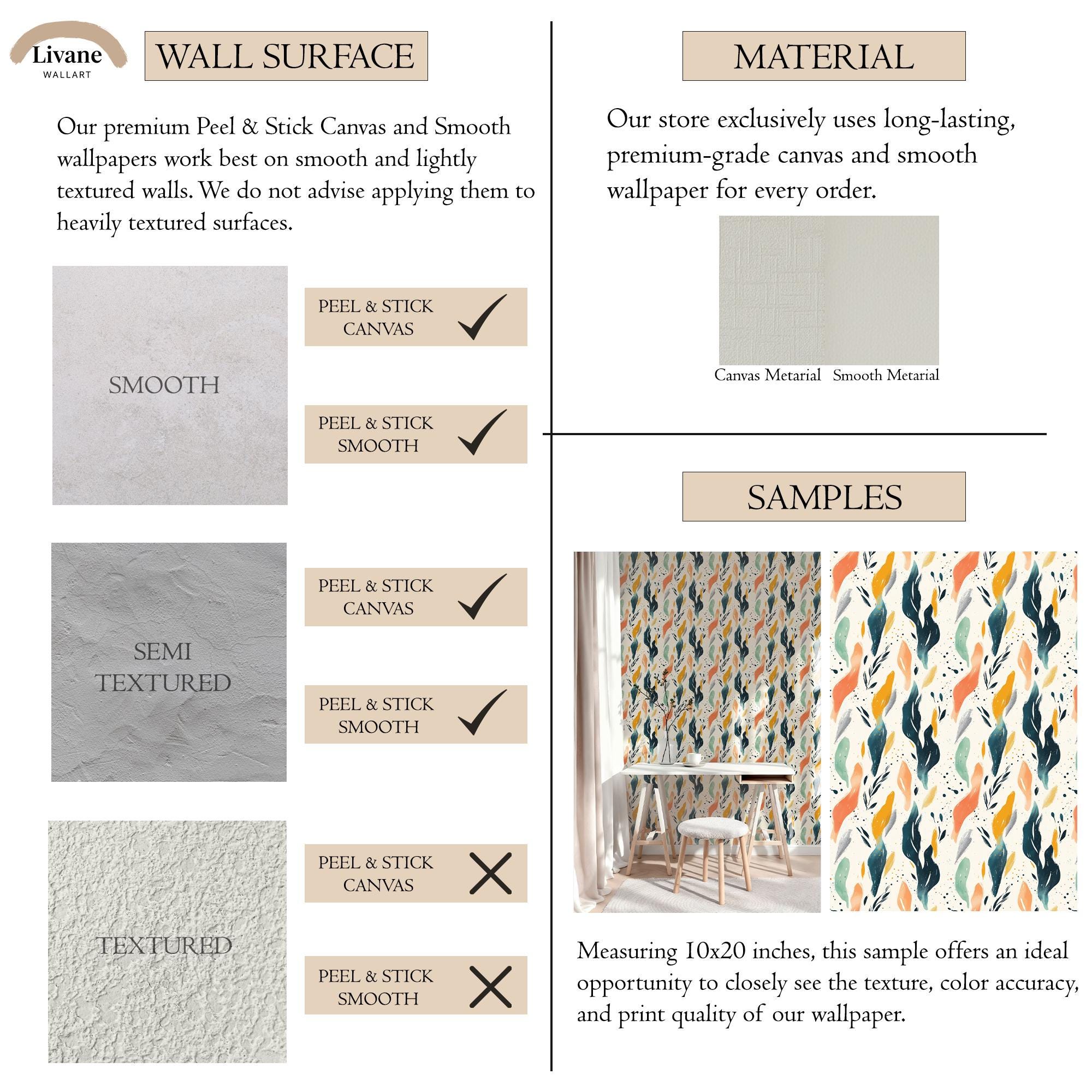 Ancient Grove Wallpaper Mural, Burnt Orange Rustic Wall Effect, Custom ...