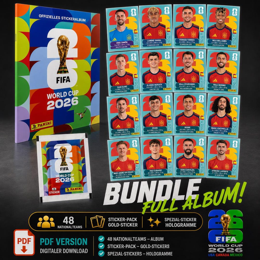 World Cup 2026 Printable Sticker +Album PDF | +900 Soccer Stickers ...