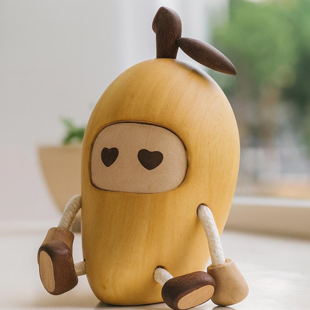 Mini Wooden Cartoon Figurine | Handmade Wood Toy | Cute Anime Style ...