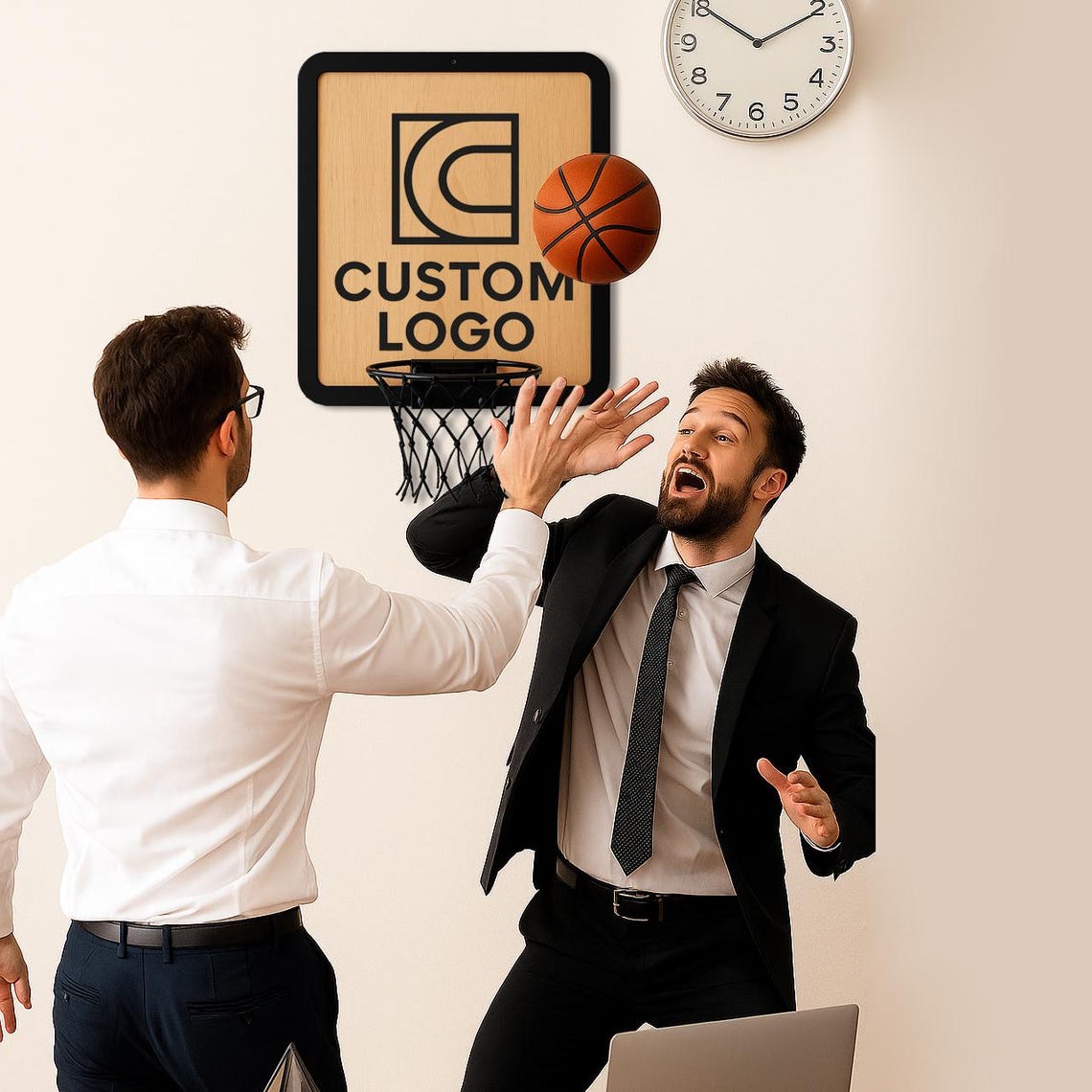 Custom Basketball Hoop: Personalized Office Game Room Decor, Beech Wood ...
