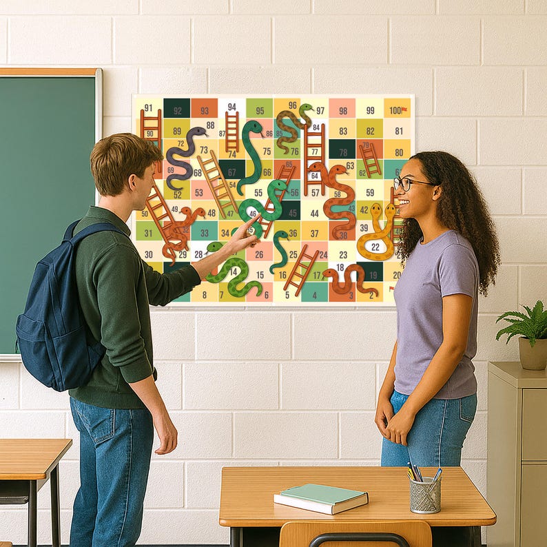 Magnetic Snakes and Ladders Wall Game: Kids Room Decor - Etsy