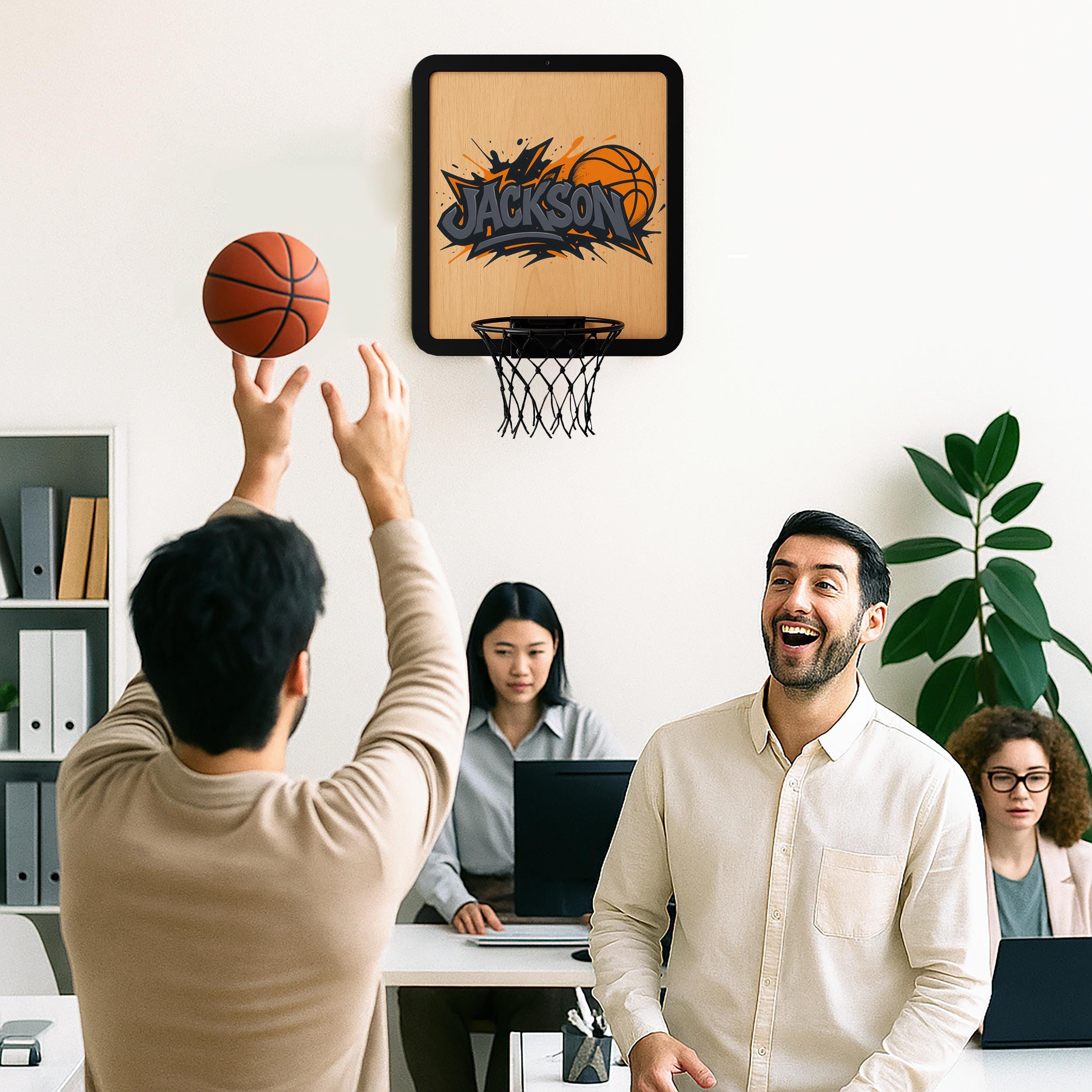 Custom Beech Wood Basketball Hoop – Personalized Graffiti Name Wall ...