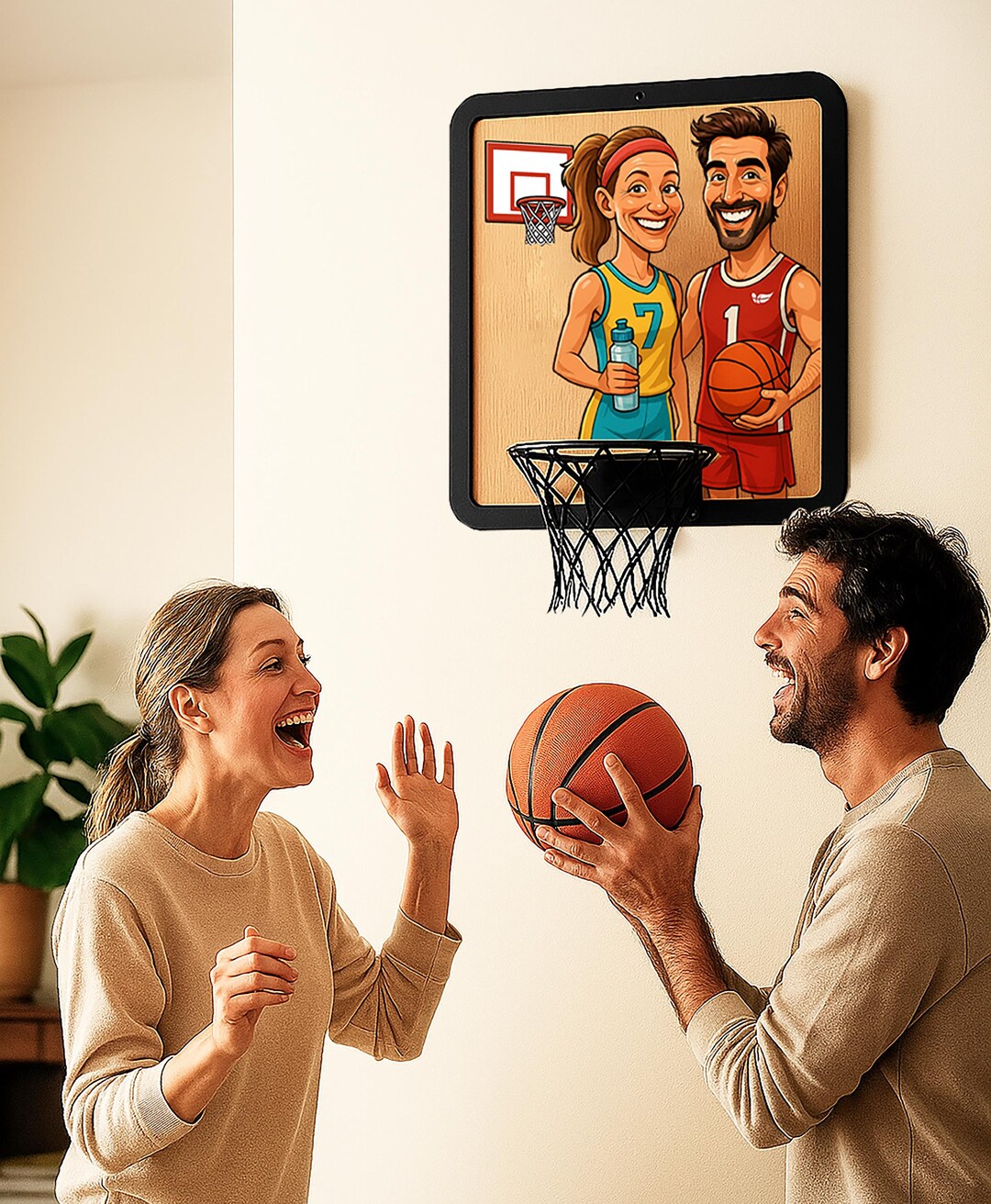 Personalized Basketball Hoop: Beech Wood Photo Wall Art - Gift for ...