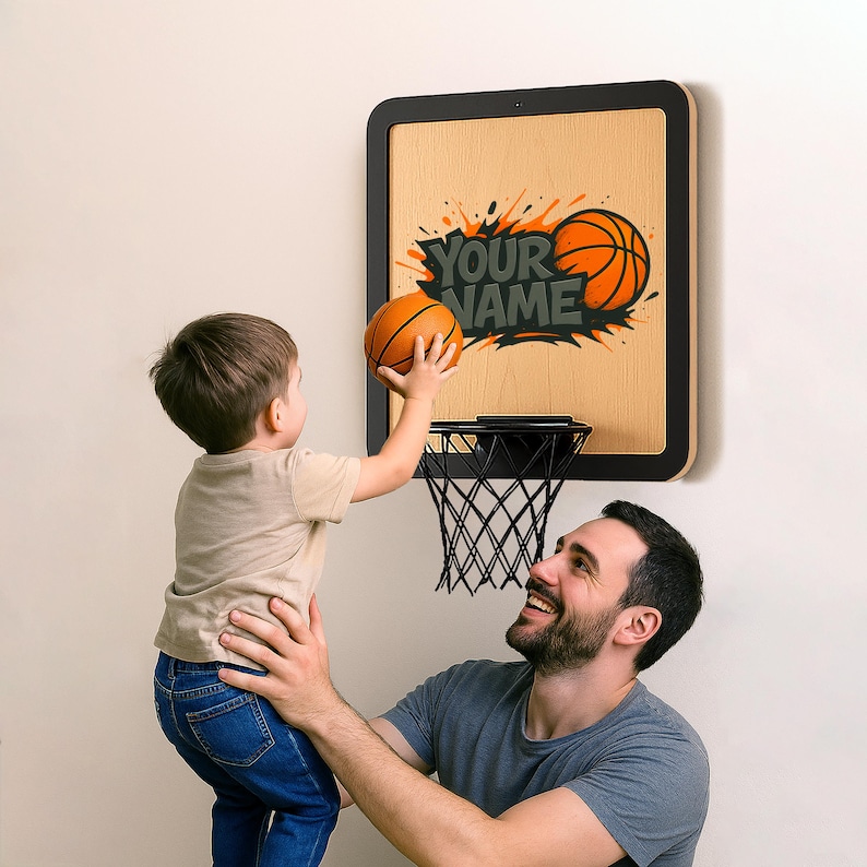Custom Beech Wood Basketball Hoop – Personalized Graffiti Name Wall ...
