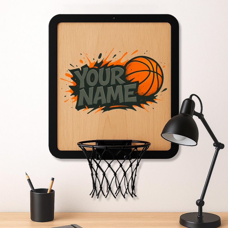 Custom Beech Wood Basketball Hoop – Personalized Graffiti Name Wall ...
