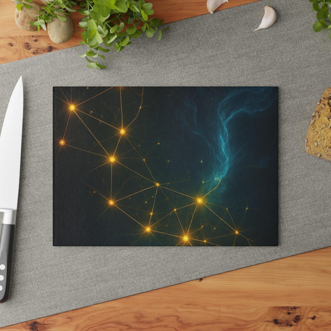 Gold Star Constellation Glass Cutting Board | Cosmic Night Sky Kitchen ...