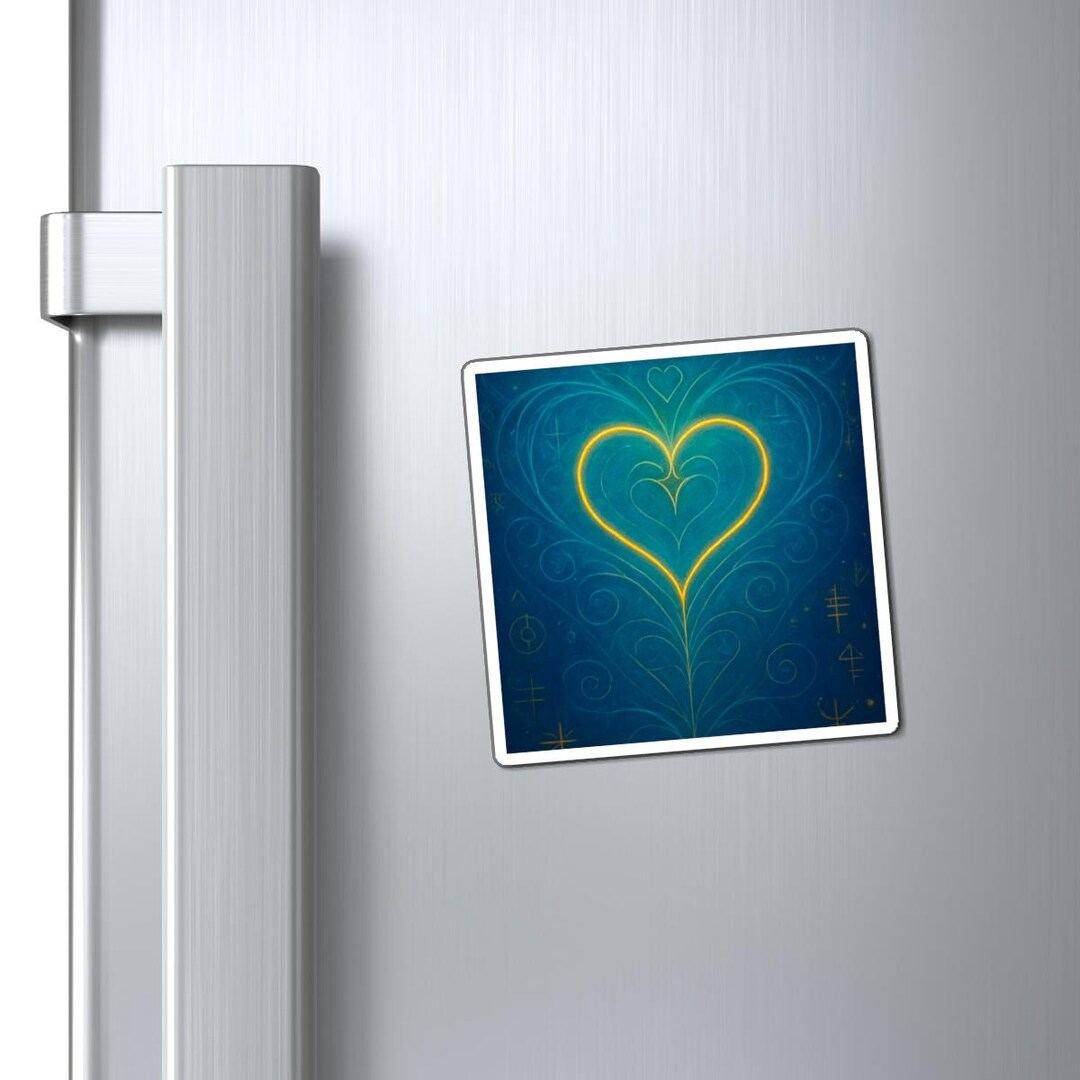 Glowing Heart Magic Magnets | Blue Yellow Heart Refrigerator Magnet - Etsy
