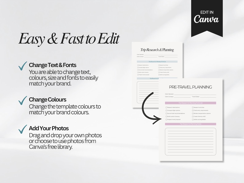 Travel Agent Booking Checklist Template ADHD Travel Advisor Planner ...