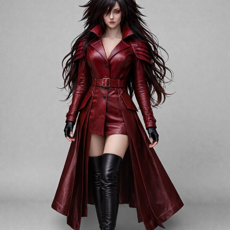 Anime Inspired Women's Long Trench Coat, Gothic Warrior Cosplay Jacket ...