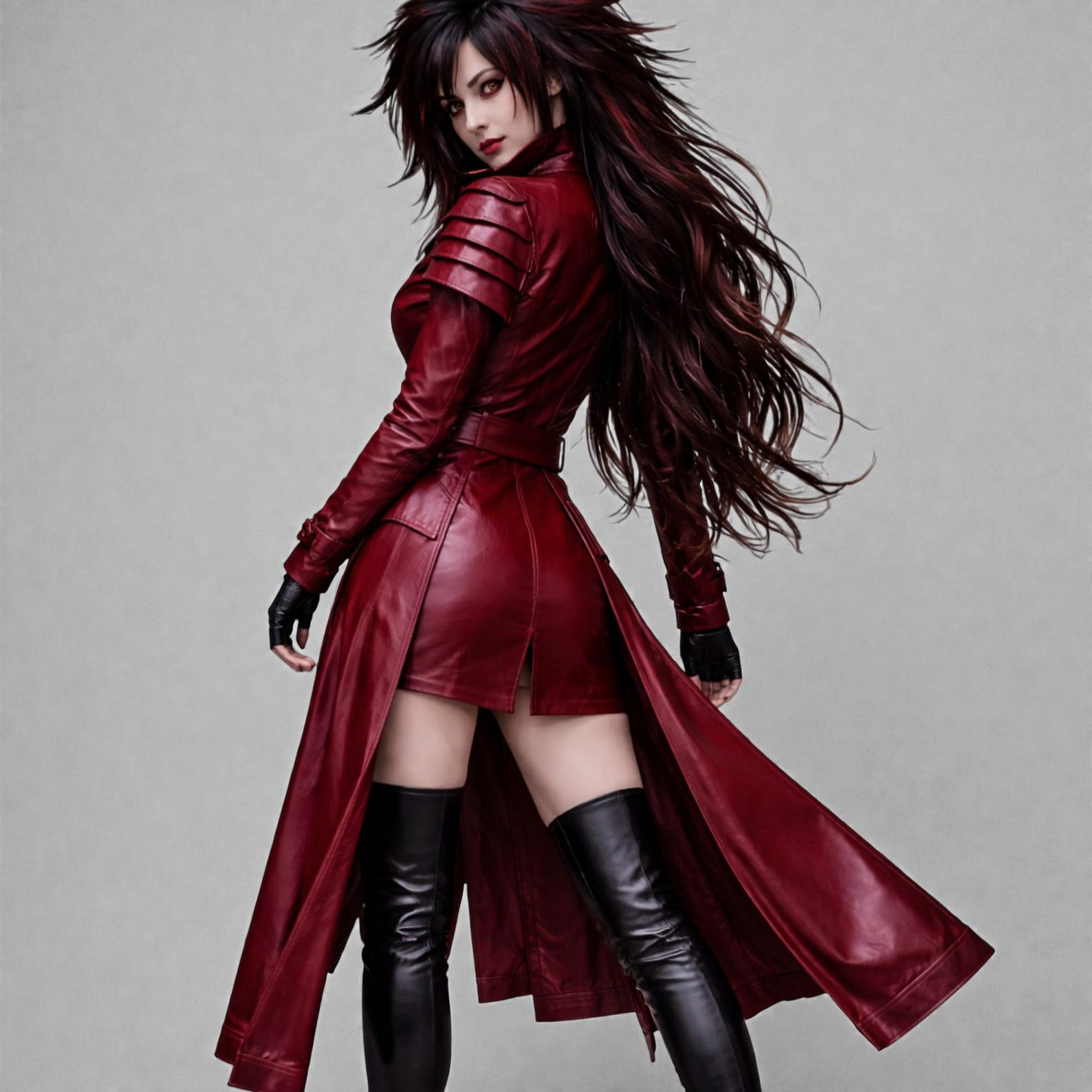 Anime Inspired Women's Long Trench Coat, Gothic Warrior Cosplay Jacket ...