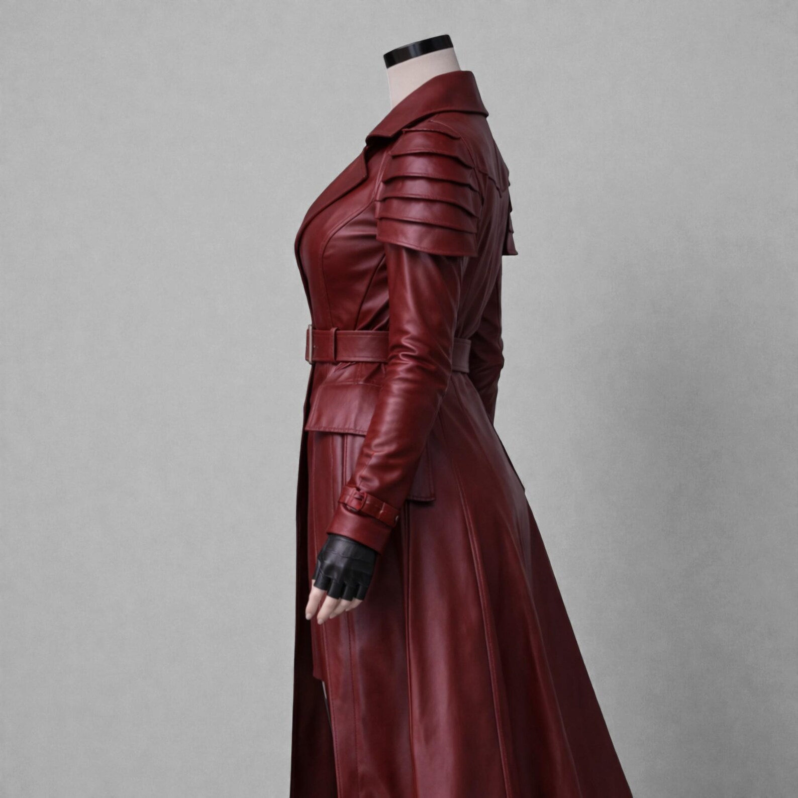 Anime Inspired Women's Long Trench Coat, Gothic Warrior Cosplay Jacket ...
