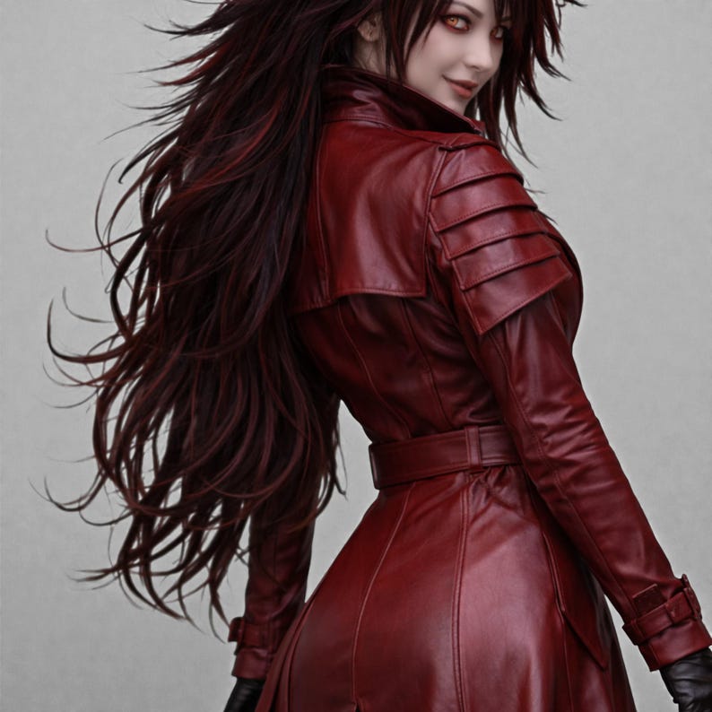 Anime Inspired Women's Long Trench Coat, Gothic Warrior Cosplay Jacket ...