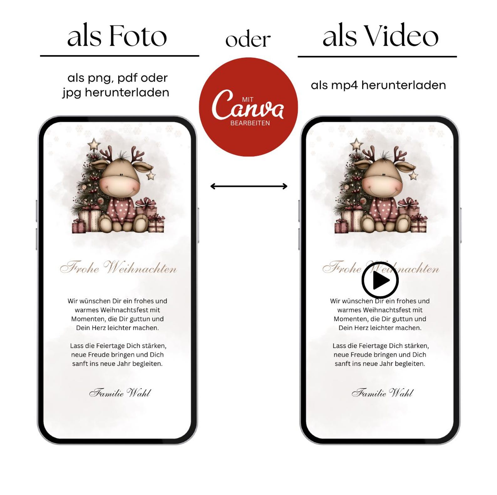 Digital Christmas Card | Animated Christmas Greeting Video Template ...