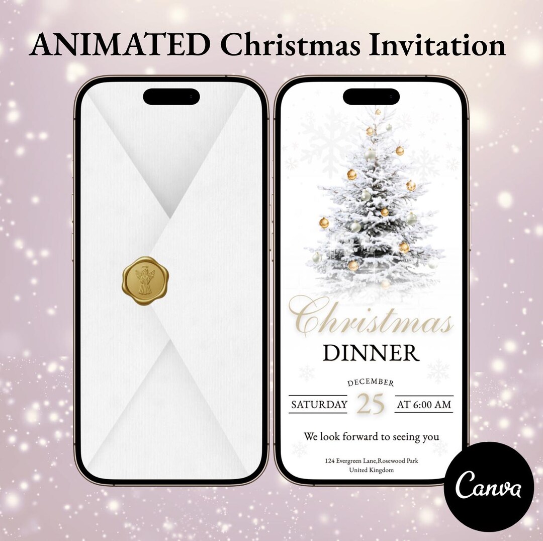 Animated Christmas Invitation • Christmas Dinner Invite • Editable ...