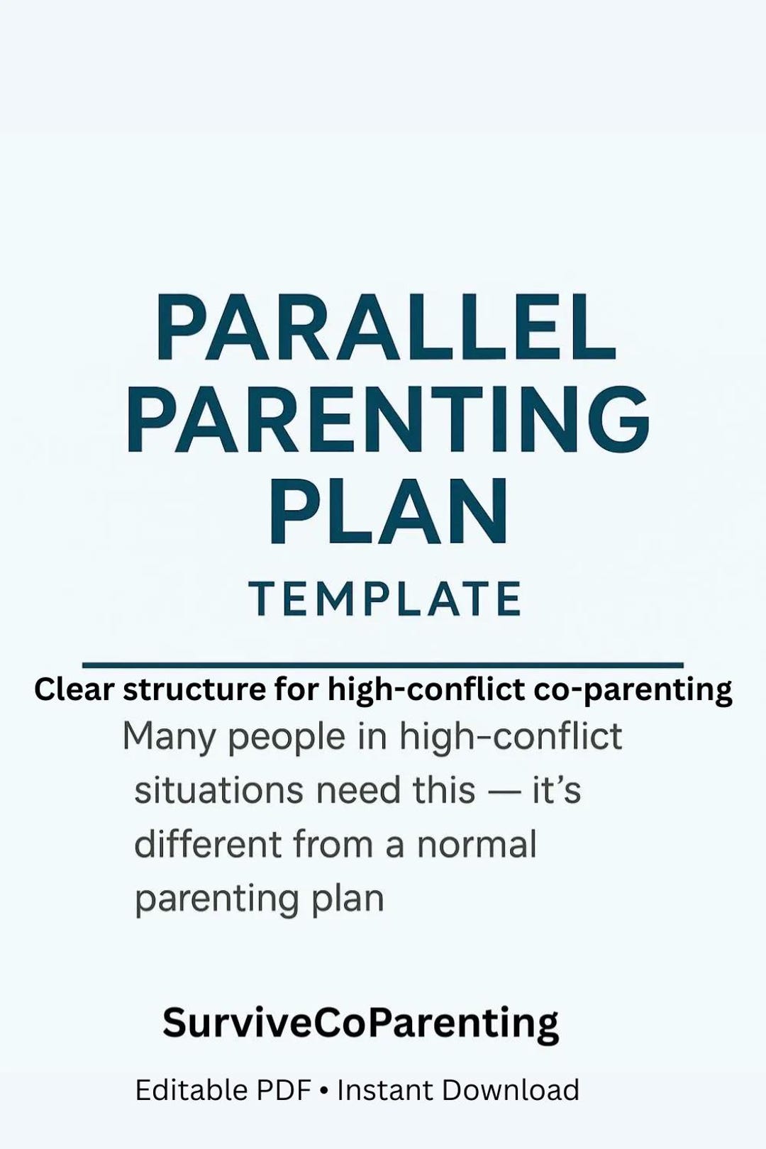 Parallel Parenting Plan Template | High-conflict Co-parenting Agreement ...