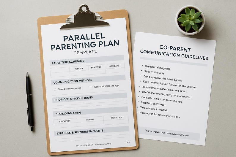 Parallel Parenting Plan Template | High-conflict Co-parenting Agreement ...