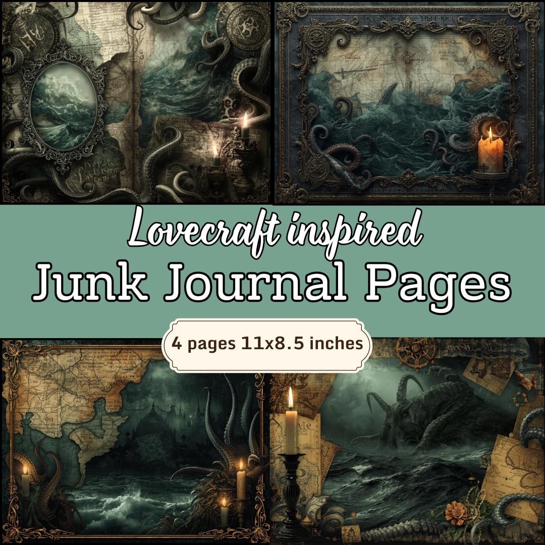 Eldritch Cthulhu Junk Journal Pages Lovecraftian Vintage Ephemera, Dark ...