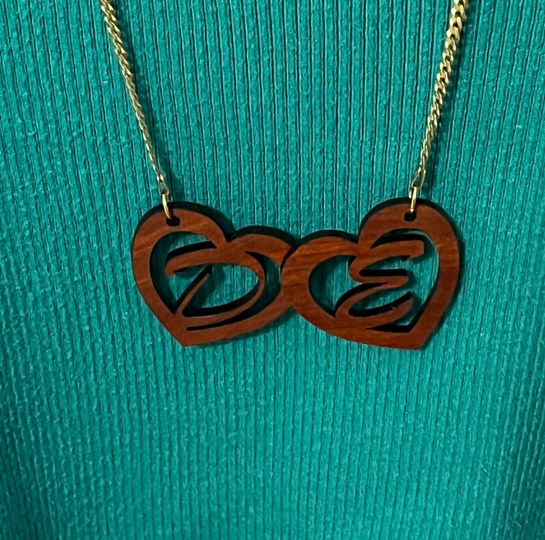 Two Hearts Unite Pendant Necklace and Ear Rings - Etsy