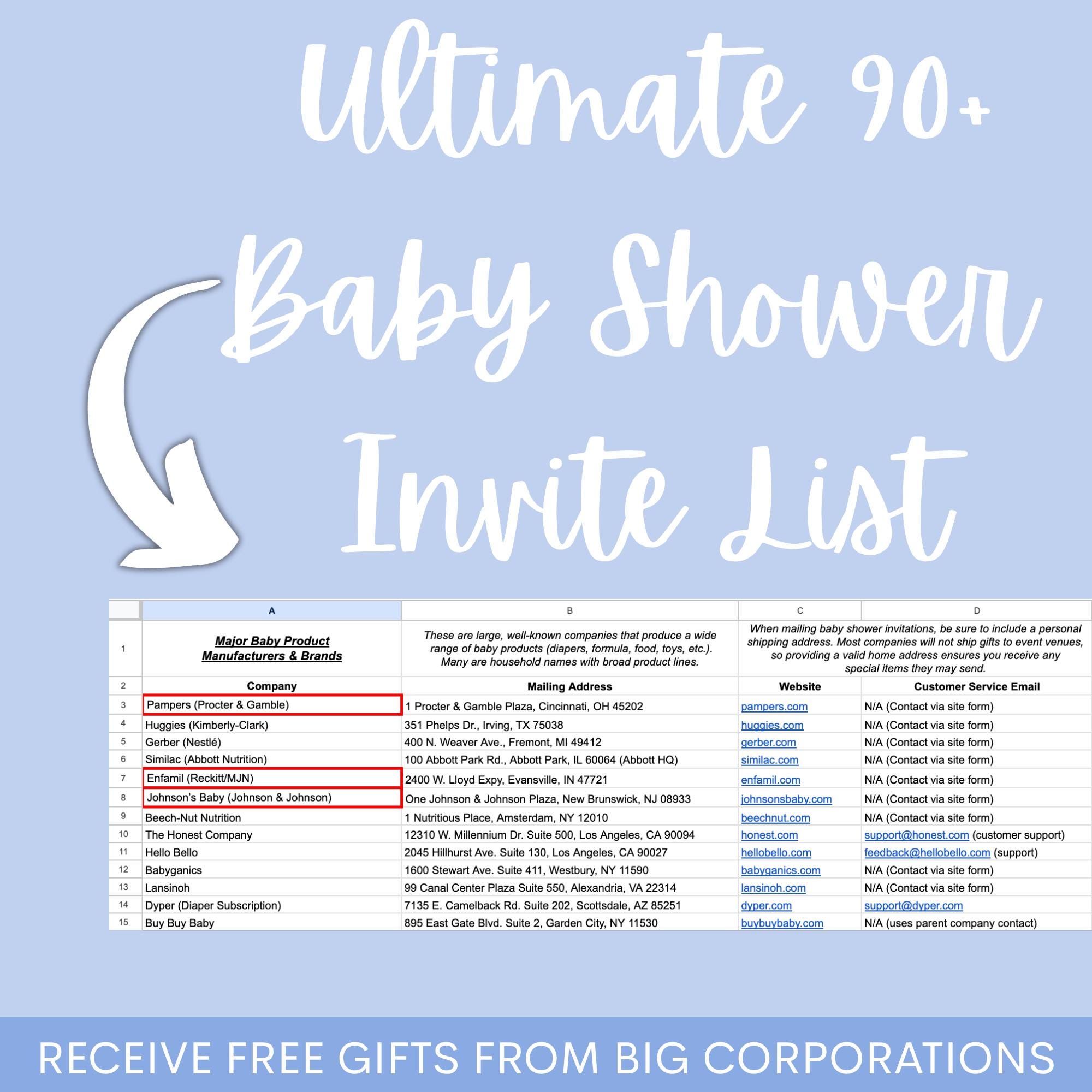 Baby Shower Invite Freebie List | 90+ Baby Companies Send Free Gifts ...