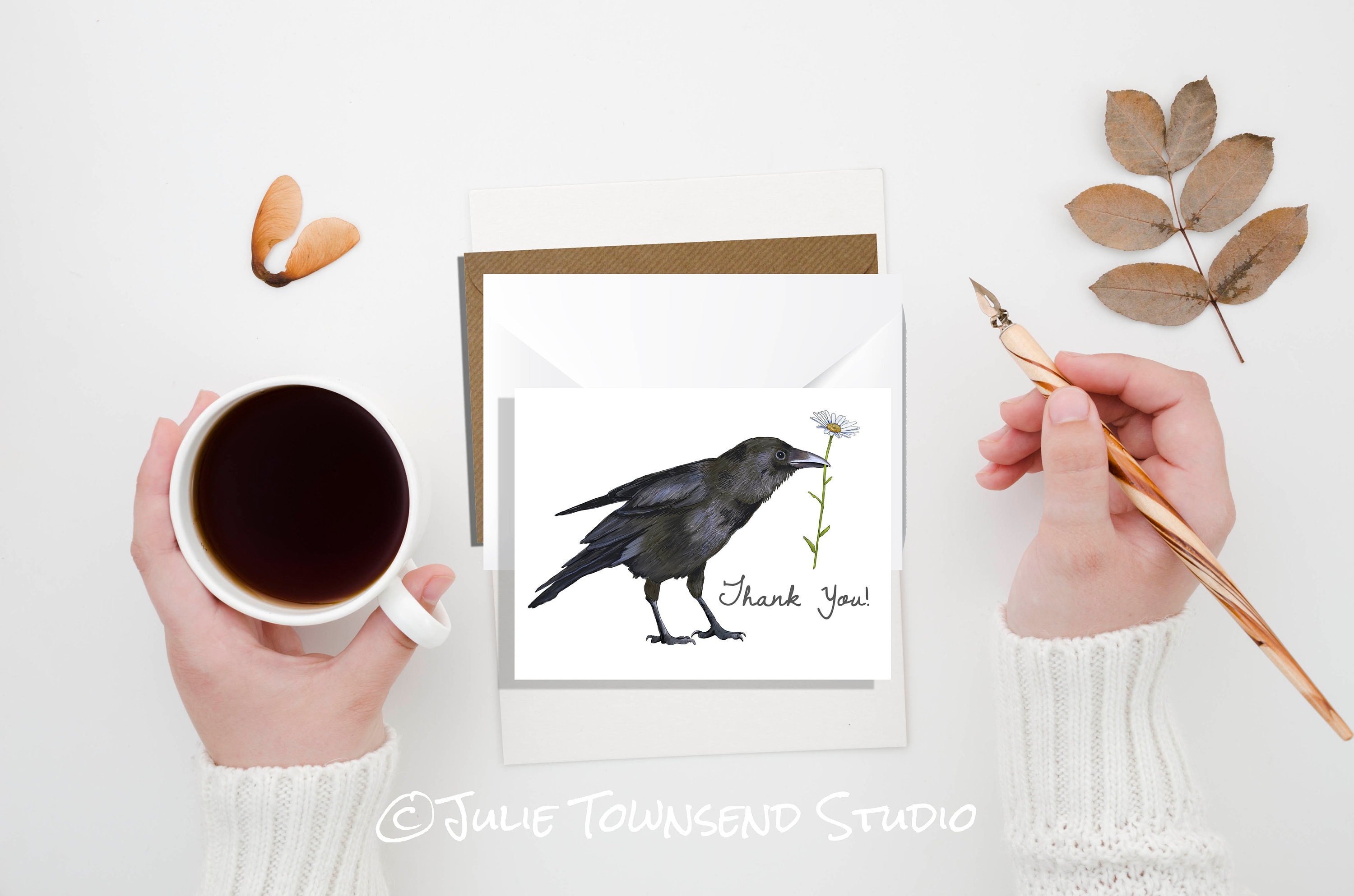 Adorable Crow Thank You Note Card Set - Appreciation Cards - Thank You ...