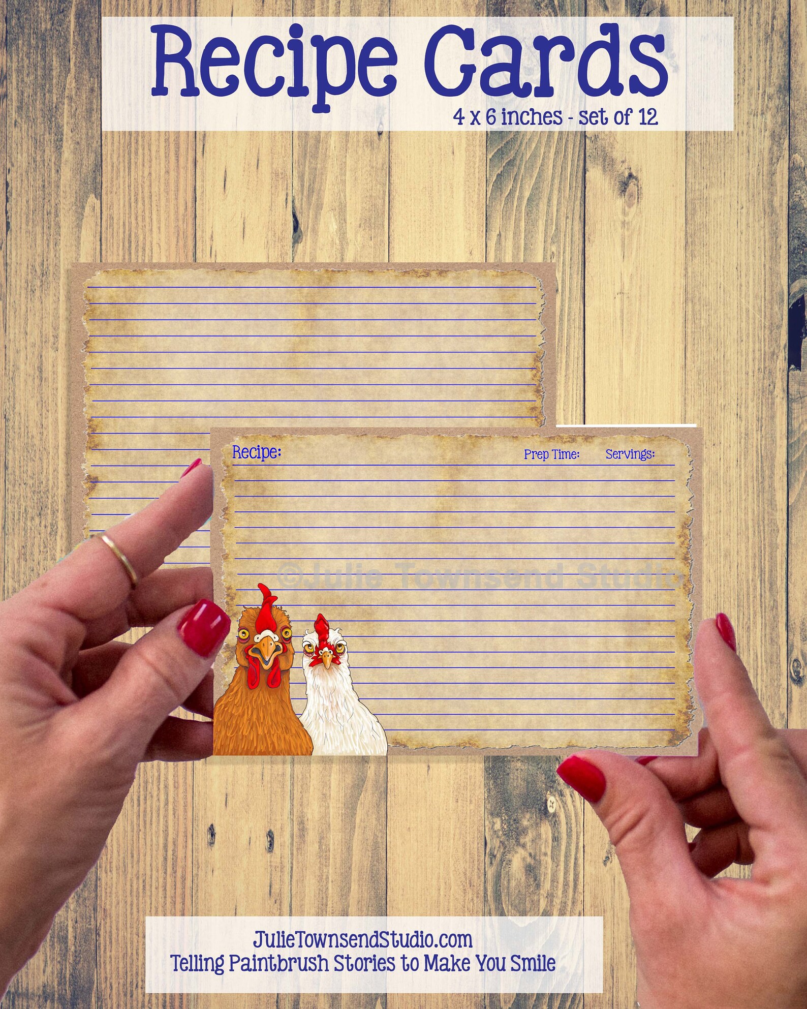 Silly Chicken Recipe Cards Country Kitchen Chicken Lover - Etsy