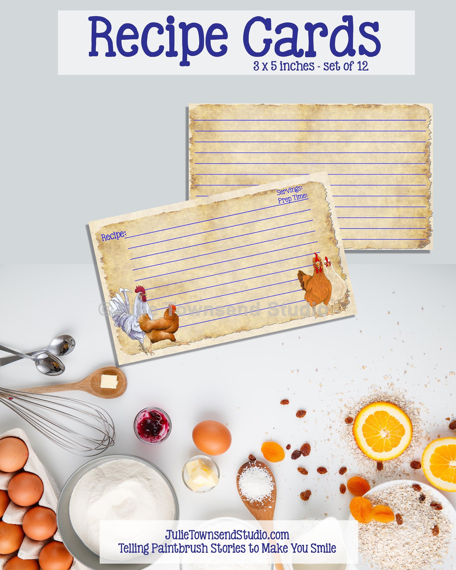Chicken Recipe Cards Smaller Sized 3 X 5 Inch Kitchen - Etsy