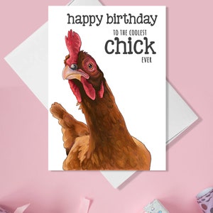 Cute Chick Wishing a Happy Birthday Funny Chicken Birthday - Etsy
