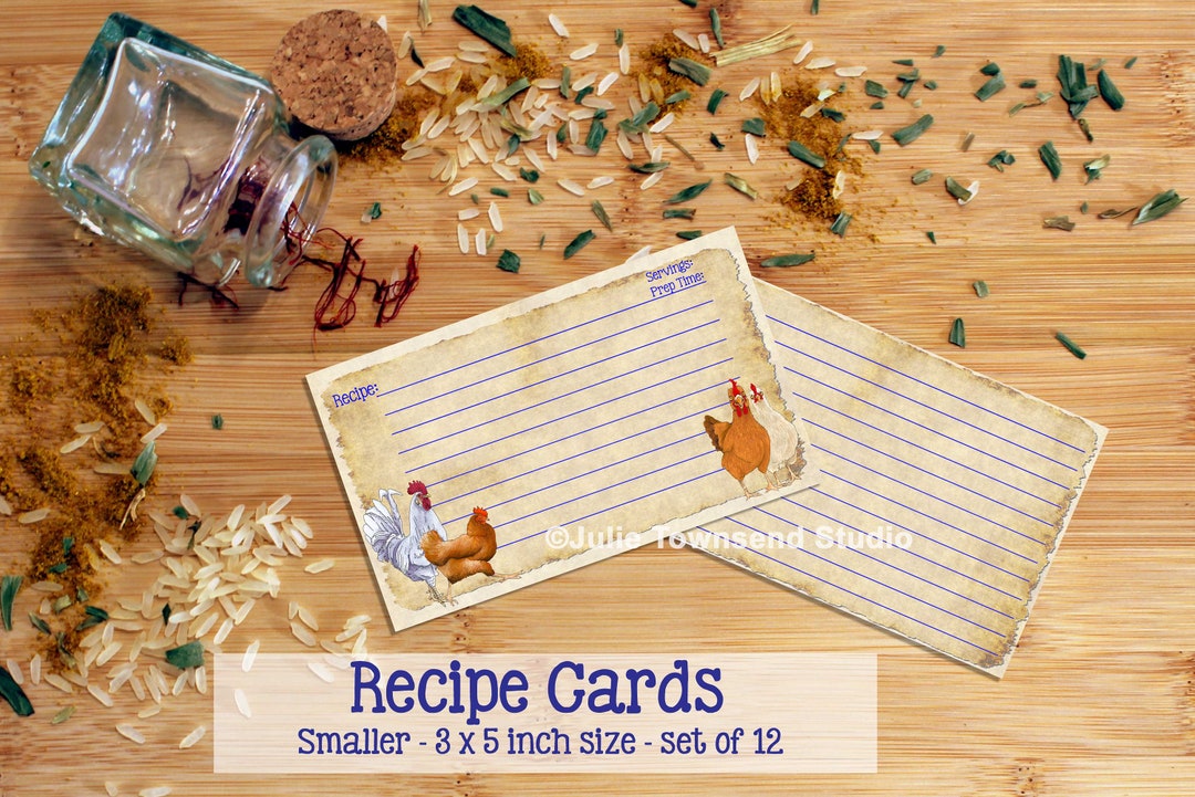 Chicken Recipe Cards Smaller Sized 3 X 5 Inch Kitchen - Etsy