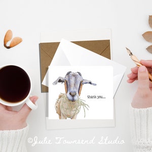 Adorable Goat Thank You Note Card Set - Set of 10 Cards That Are ...