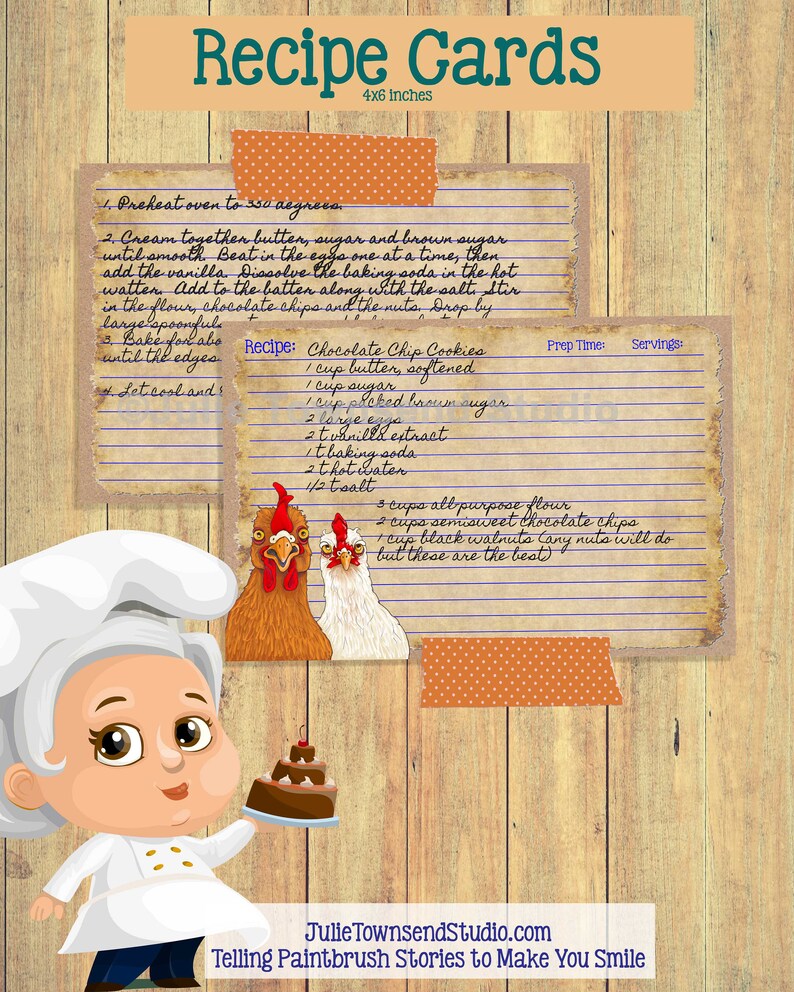 Silly Chicken Recipe Cards Country Kitchen Chicken Lover - Etsy