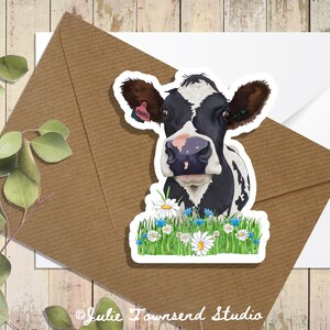 Holstein Dairy Cow Sticker - Black and White Vinyl Decal - Handmade ...