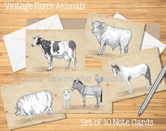 Farm Animal Greeting Cards - Etsy