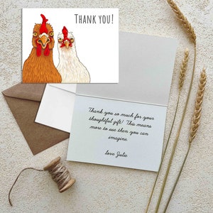 Silly Chickens Thank You Cards Set of 10 Chicken Note Cards - Etsy