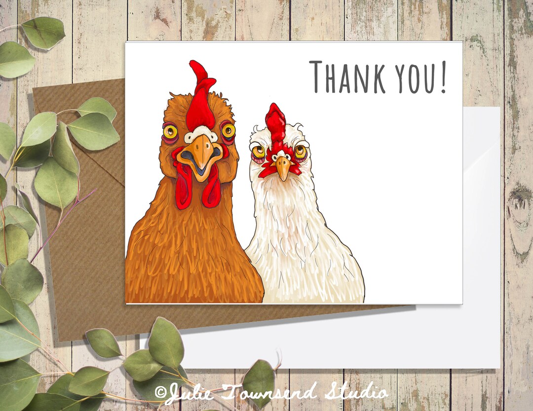 Silly Chickens Thank You Cards Set of 10 Stationery Cards These ...