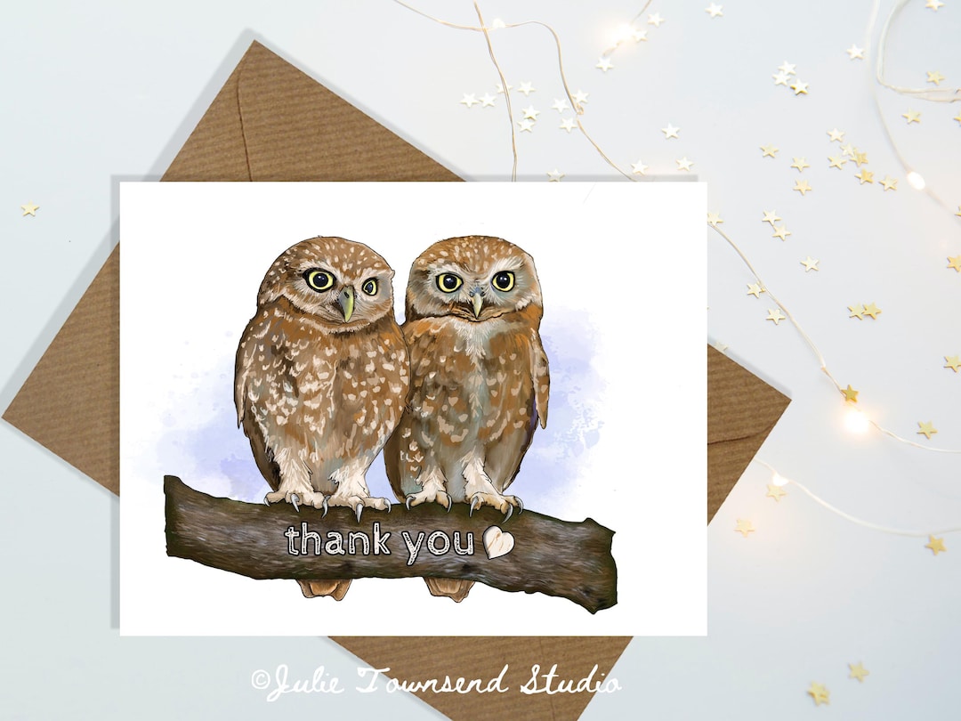 Adorable Owl Thank You Note Card Set - Appreciation Cards - Thank You ...
