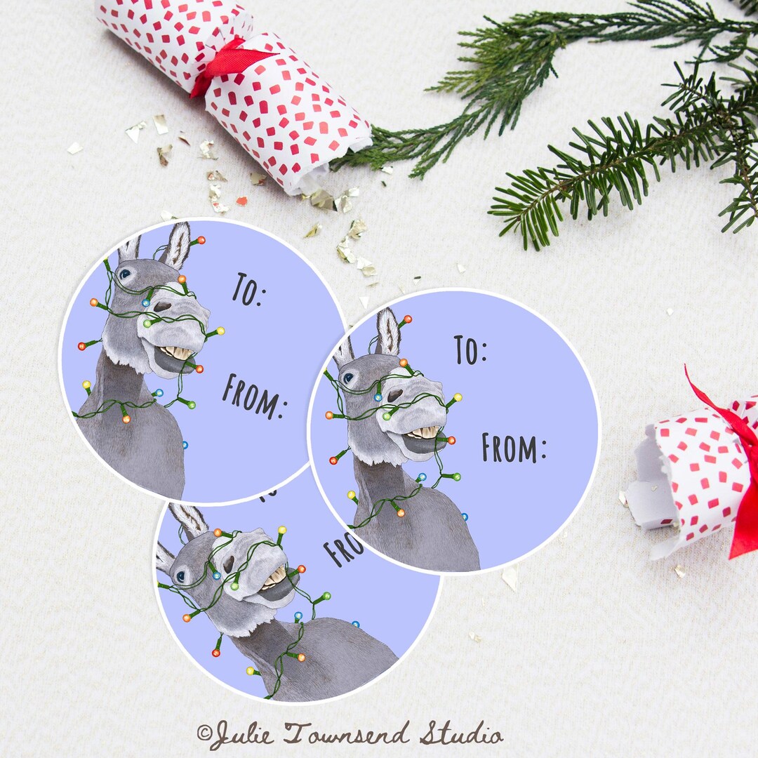 Christmas Circle Sticker Gift Tags - Set of 12 Hand Cut Stickers ...