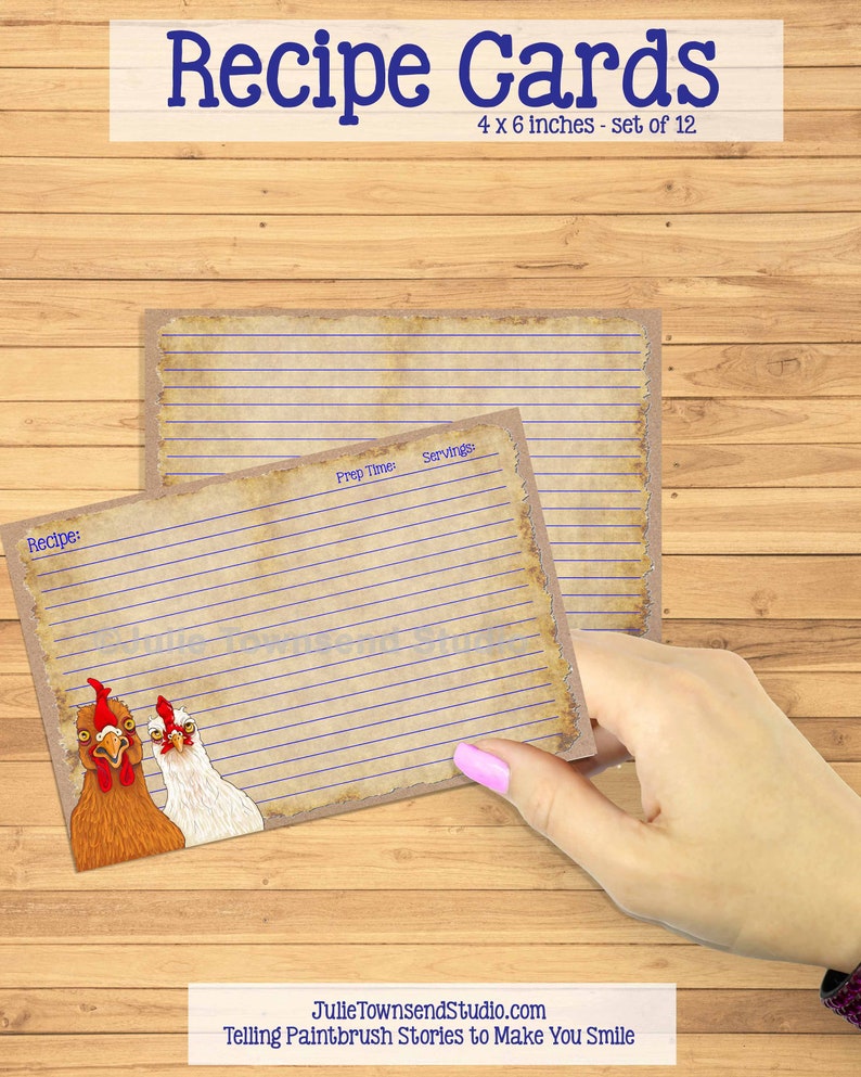 Silly Chicken Recipe Cards Country Kitchen Chicken Lover - Etsy