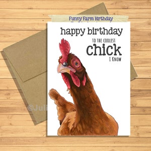 Cute Chick Wishing a Happy Birthday Funny Chicken Birthday - Etsy