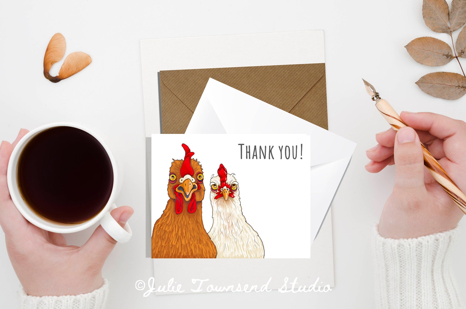 Silly Chickens Thank You Cards - Set of 10 Stationery Cards - These ...