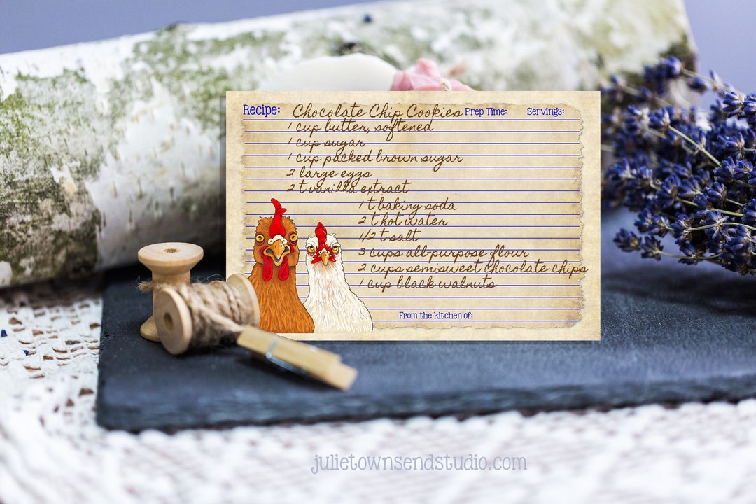 Silly Chicken Recipe Cards Country Kitchen Chicken Lover - Etsy