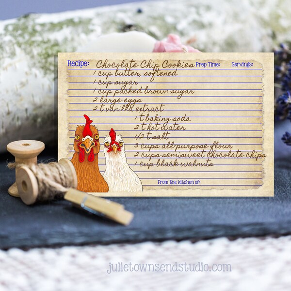 Chicken Recipe Cards - Etsy