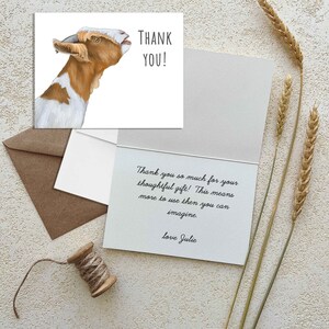 Cute Goat Thank You Cards Set of 10 Small Goat Note Cards Thank You ...